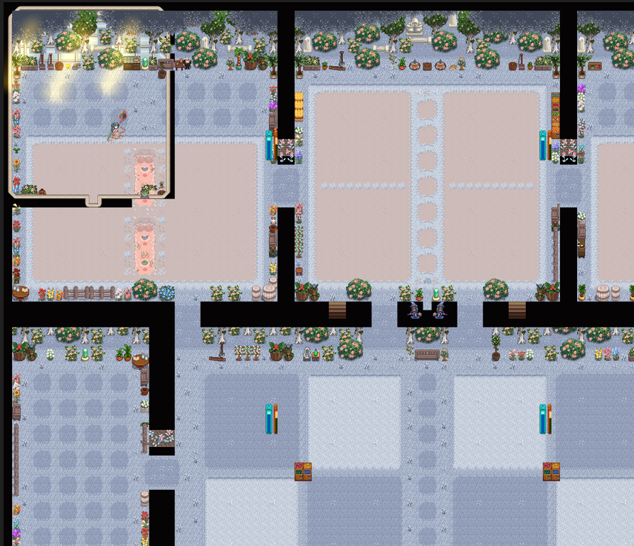 the mod's greenhouse walls are all black, while the original greenhouse ...